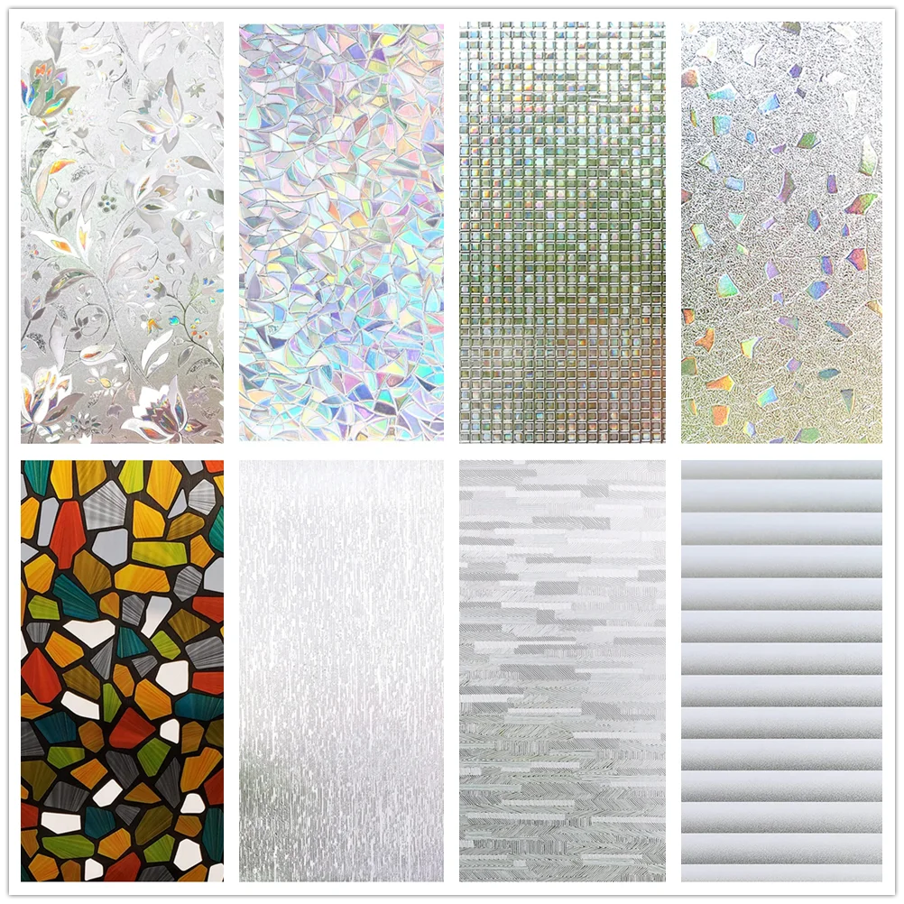 Window-Privacy-Film-Rainbow-Static-Cling-Stained-Glass-Film-Non ...