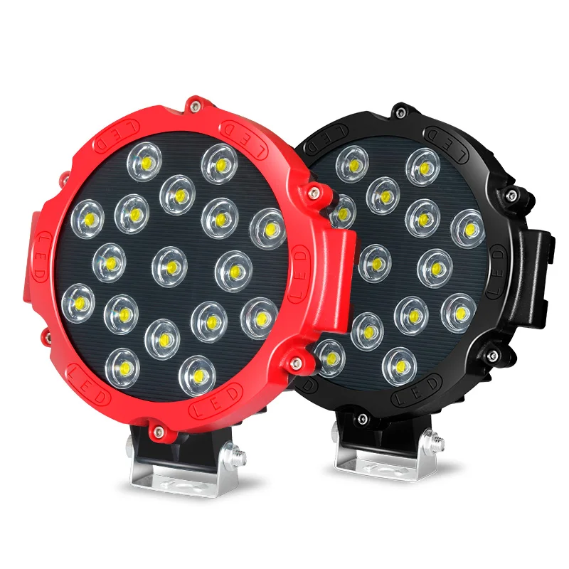 7-Inch-LED-Light-Bar-51W-Round-Flood-Beam-Driving-Lamp-Headlight-Fog ...