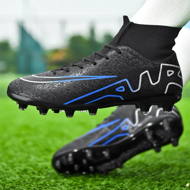 Professional-Men-Soccer-Cleats-High-Ankle-Football-Boots-TF-FG-Training ...
