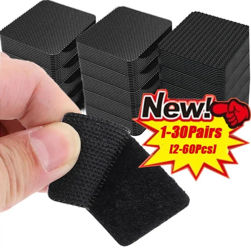 2-60Pcs Strong Self Adhesive Hook Loop Carpet Fixing Sticker Fixed for ...