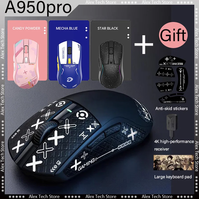 Dareu A950 Pro Wireless Mouse 3-mode Paw3395 26000dpi Lightweight 4k ...