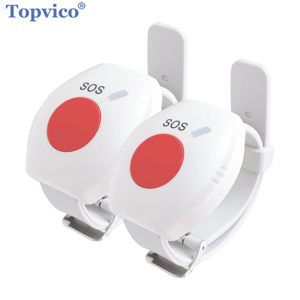 Topvico-2pcs-Panic-Button-RF-433mhz-SOS-Emergency-Button-Elderly-Alarm ...