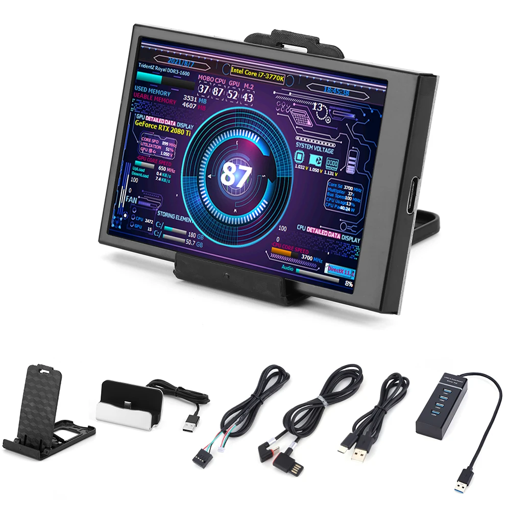 AIDA64 3.5inch LCD Screen Drive Free Display Screen Monitor Dual Type-C ...