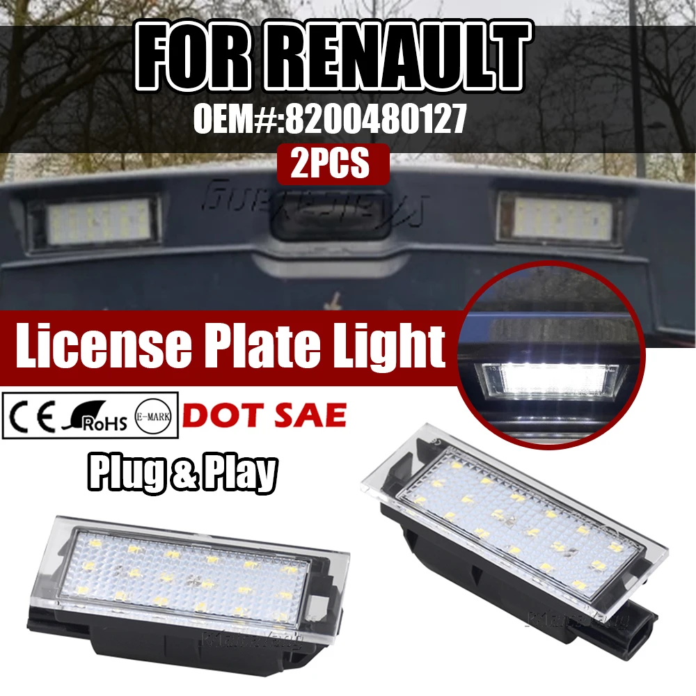 Car-Canbus-Car-LED-Number-License-Plate-Light-For-Renault-Megane-3-Clio ...