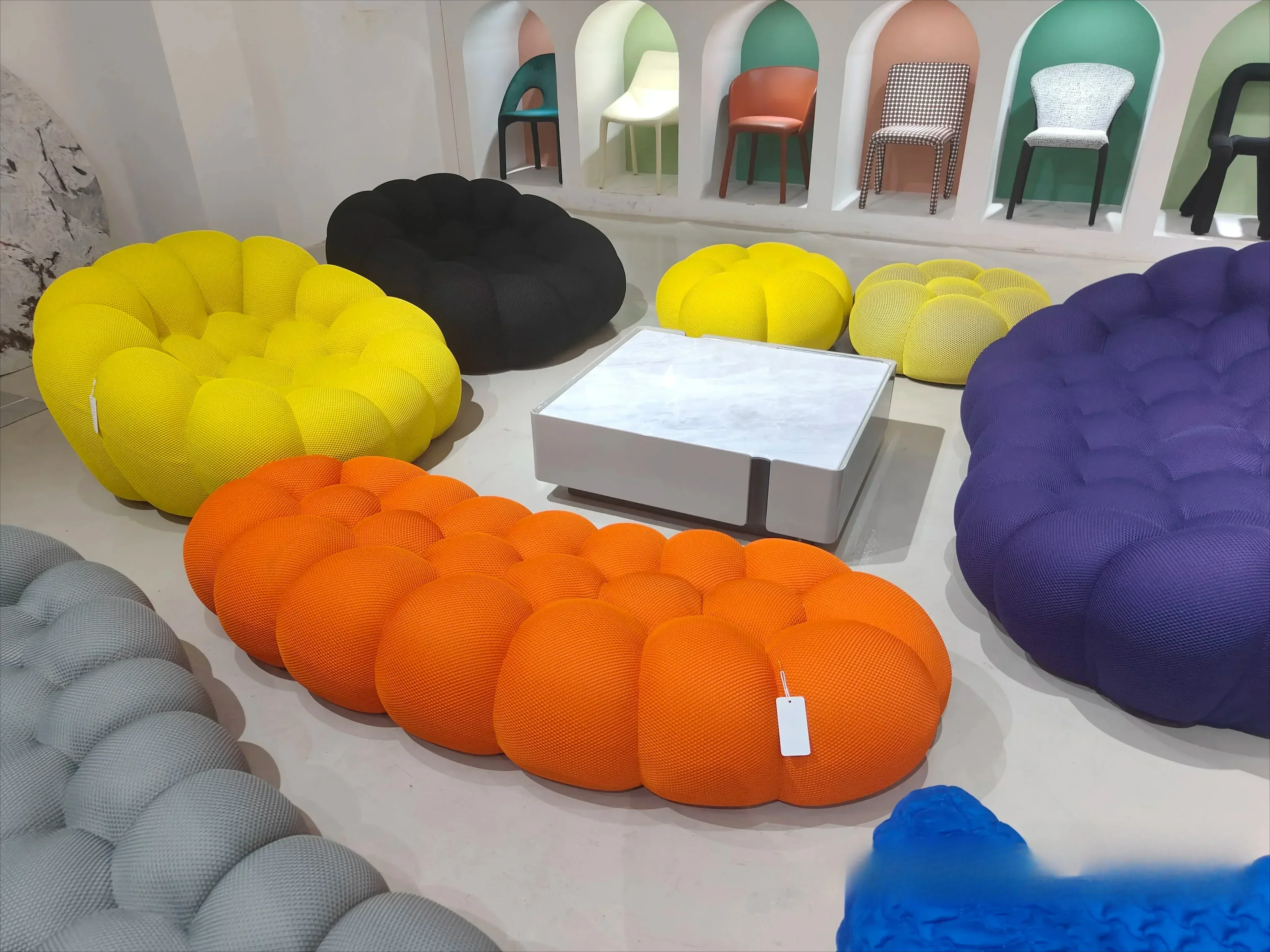MANBAS Contemporary Cloud-Shaped Sofa Modular Cloth Football Couch ...