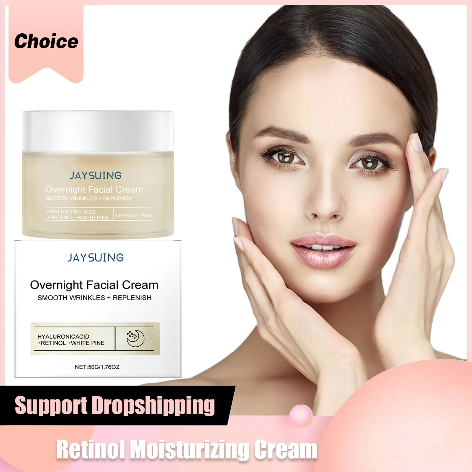 Jaysuing Face Night Cream Hyaluronic Acid Retinol Moisturizer Anti ...