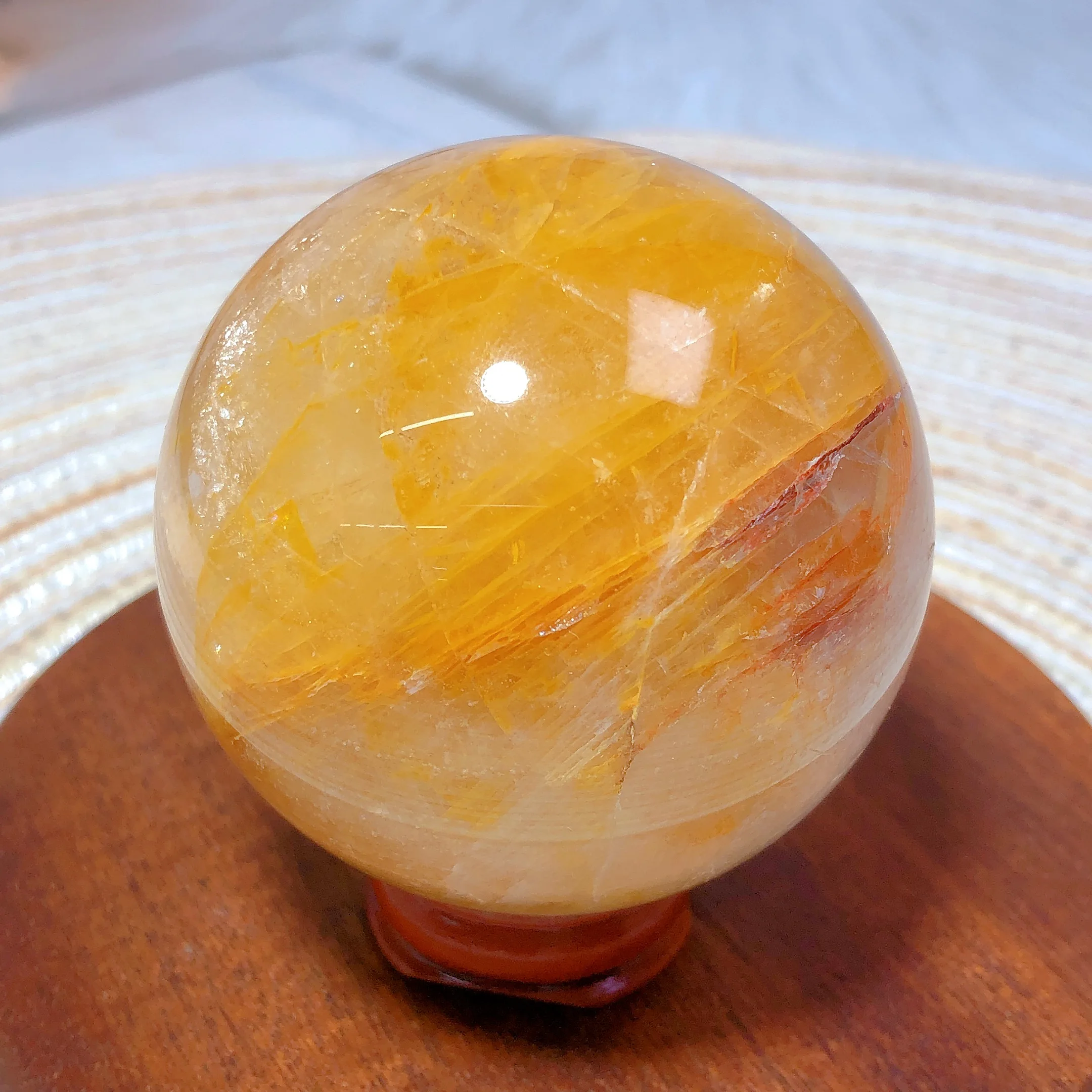 Natura-Crystals-Golden-Healer-Rainbow-Flash-Sphere-Polished-Gemstone ...