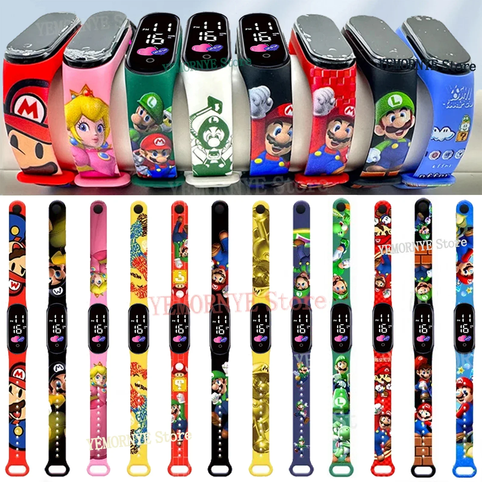 Mario-Bros-Children-s-Watches-Action-Figures-Luigi-Princess-Peach-Yoshi ...