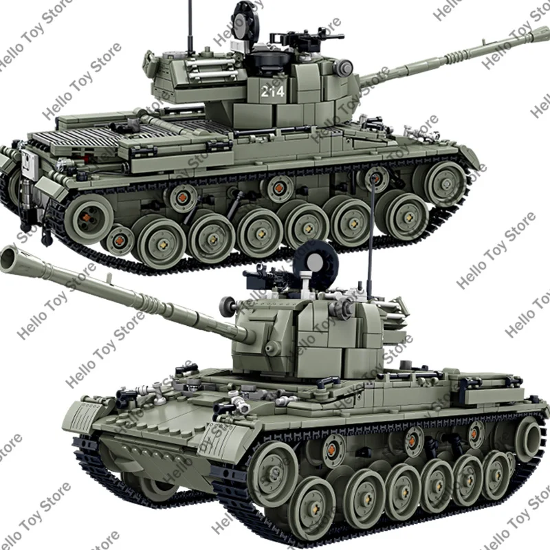 2024-US-Military-WW2-Tank-M47-Medium-Tank-Building-Blocks-Patton-Tank ...