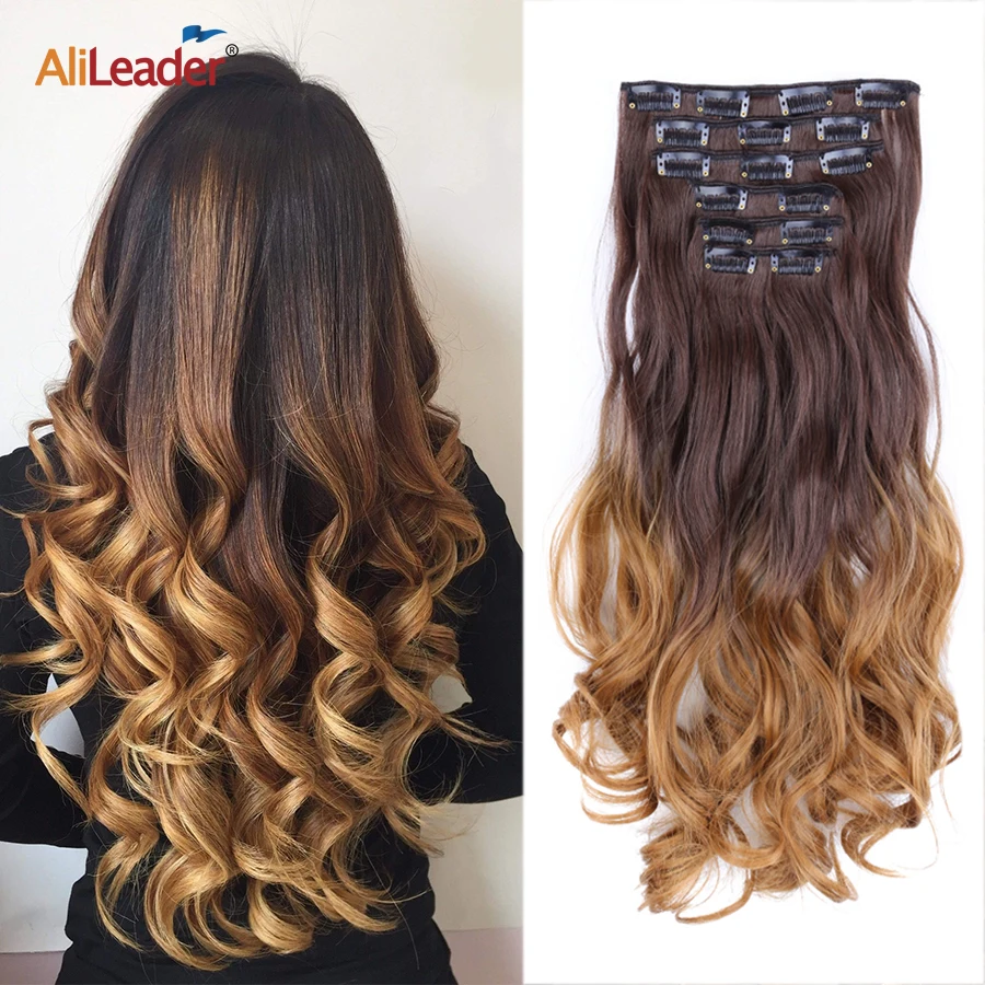 Clip-In Hair Extensions Syntetic Hair 22Inch Long Wave Hair Extensions ...
