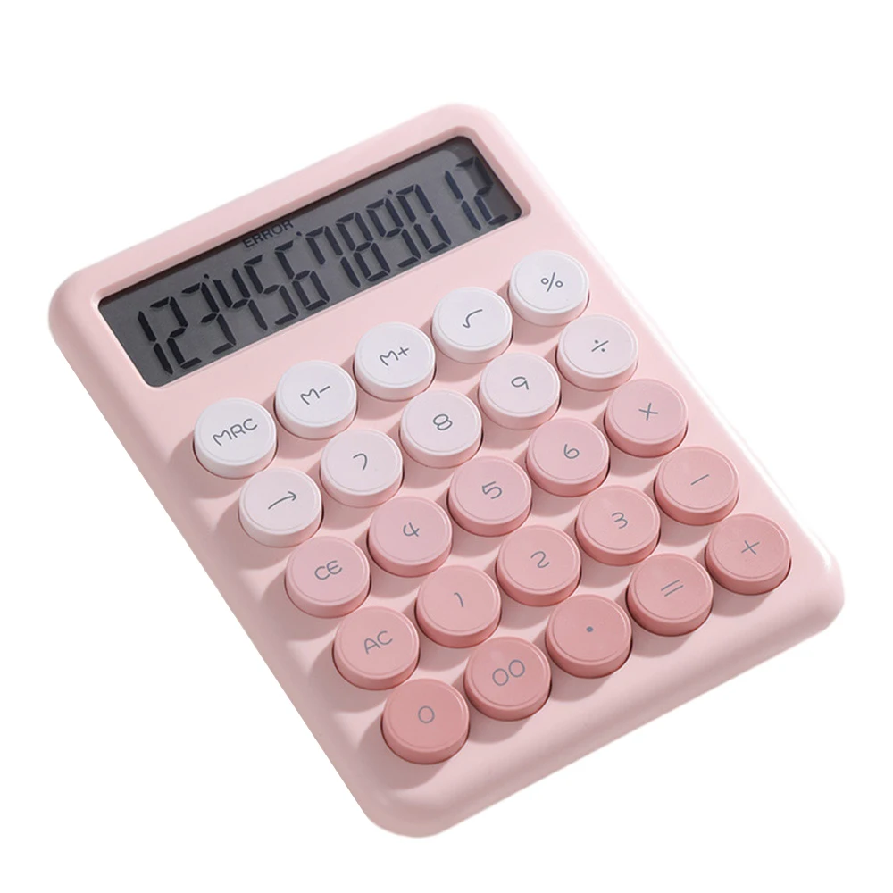 Desktop-Calculator-12-Digit-Large-LCD-Display-Big-Round-Button-Cute ...