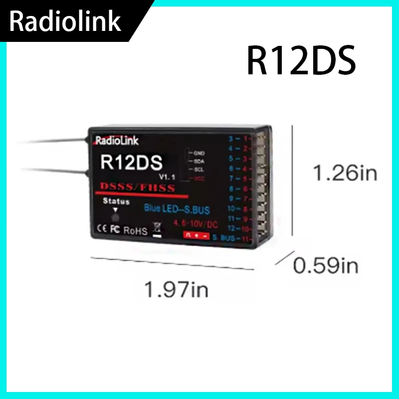 Future Flight RadioLink R12DS 2.4GHz 12CH DSSS & FHSS Receiver ...