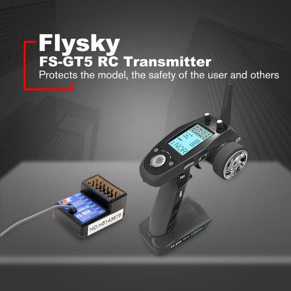 FLYSKY GT5 6 Channel Remote Control Transmitter With FS-BS6 Receiver R ...