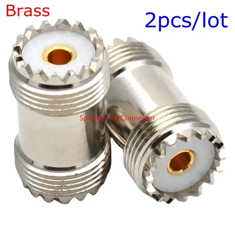 2pcs/lot SL16 UHF SO239 Female To UHF Female Straight Connector UHF Female To UHF Female 2x ...