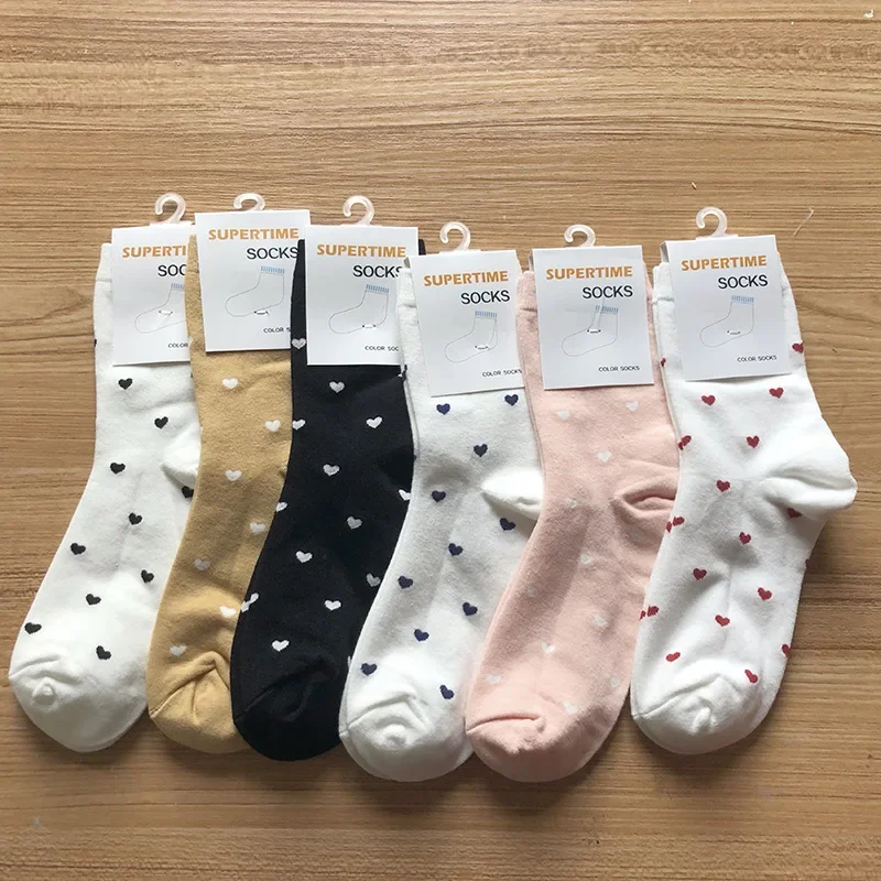 5-Pair-Lot-Cute-Socks-Women-Love-Heart-Pattern-Cartoon-Ins-High-Quality ...