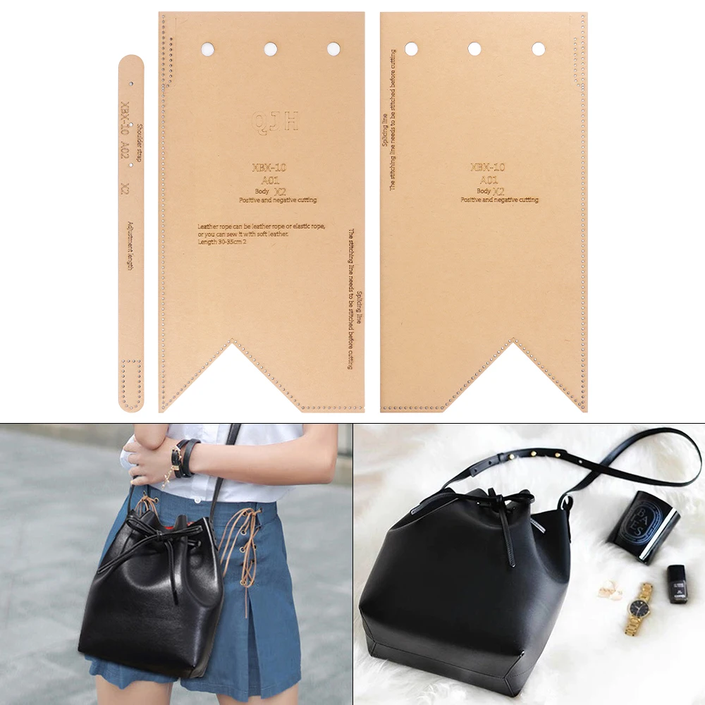 Single-Shoulder Crossbody Bucket Bag, Storage Bag - Kraft Paper ...
