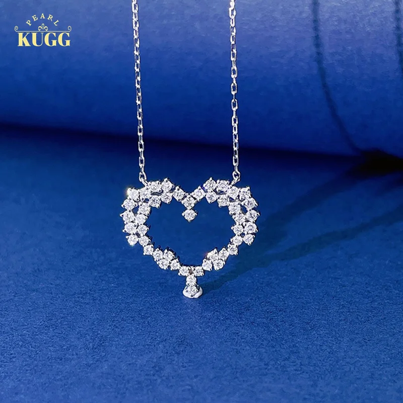 KUGG-18K-White-or-Rose-Gold-Necklace-Women-Real-Natural-Diamond ...