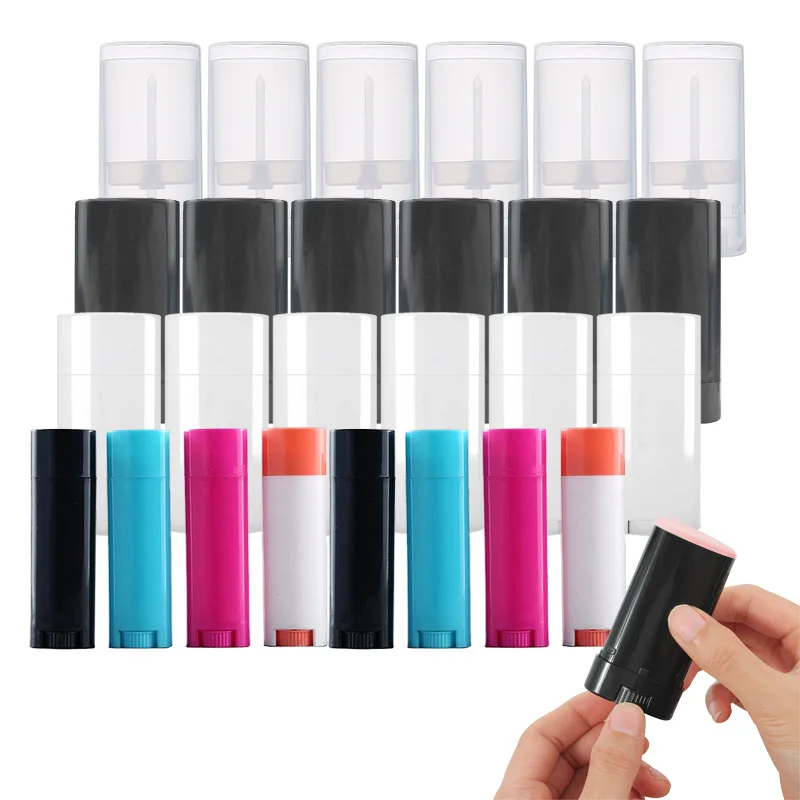 20/30/50Pcs 5ml 15ml Empty Lip Balm Tubes Plastic Black Perfume Deodorant Containers Cosmetic ...