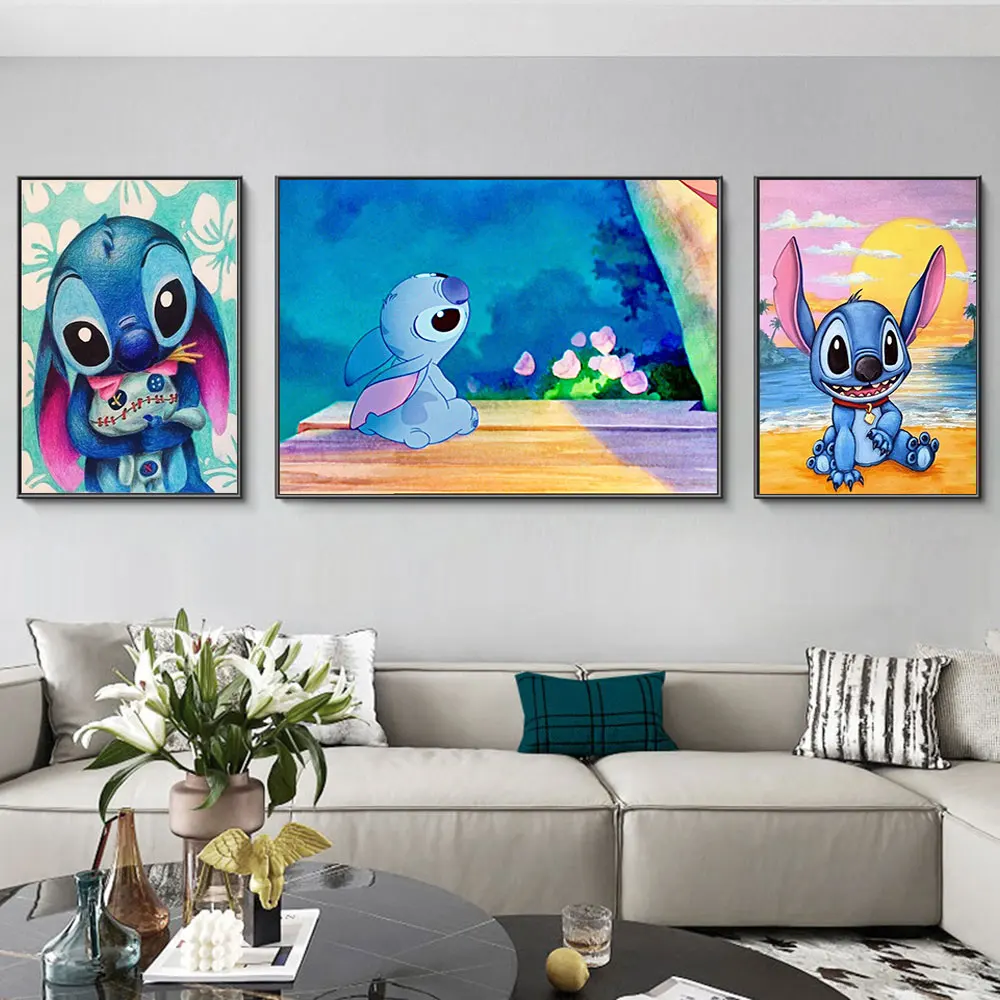Disney-Cartoon-Lilo-Stitch-Poster-Canvas-Painting-Wall-Art-Brief ...