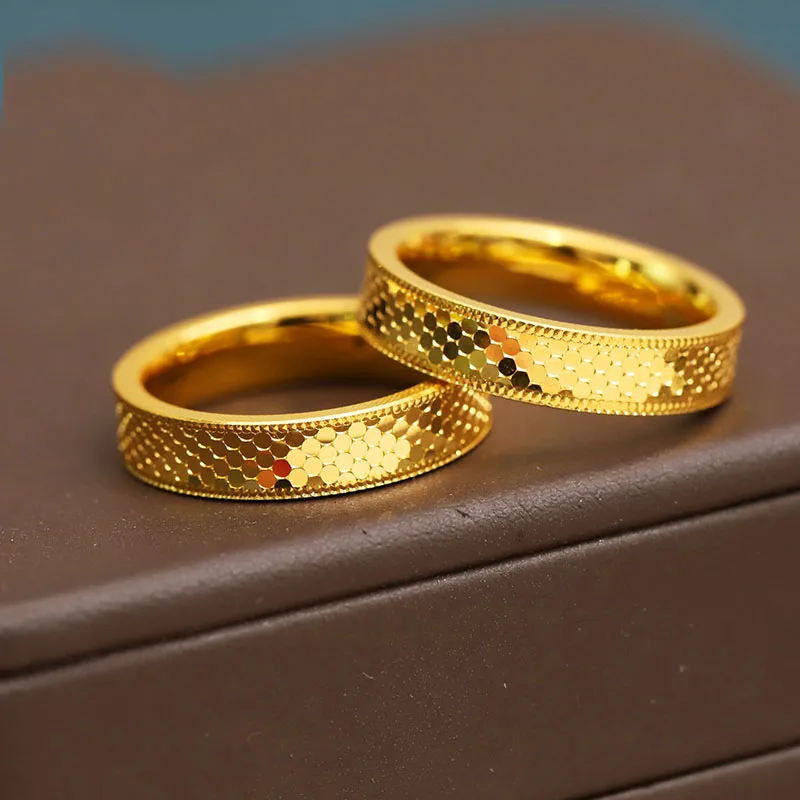 1PCS-Pure-999-24K-Yellow-Gold-Ring-Women-Full-Star-Shiny-3D-Hard-Gold ...