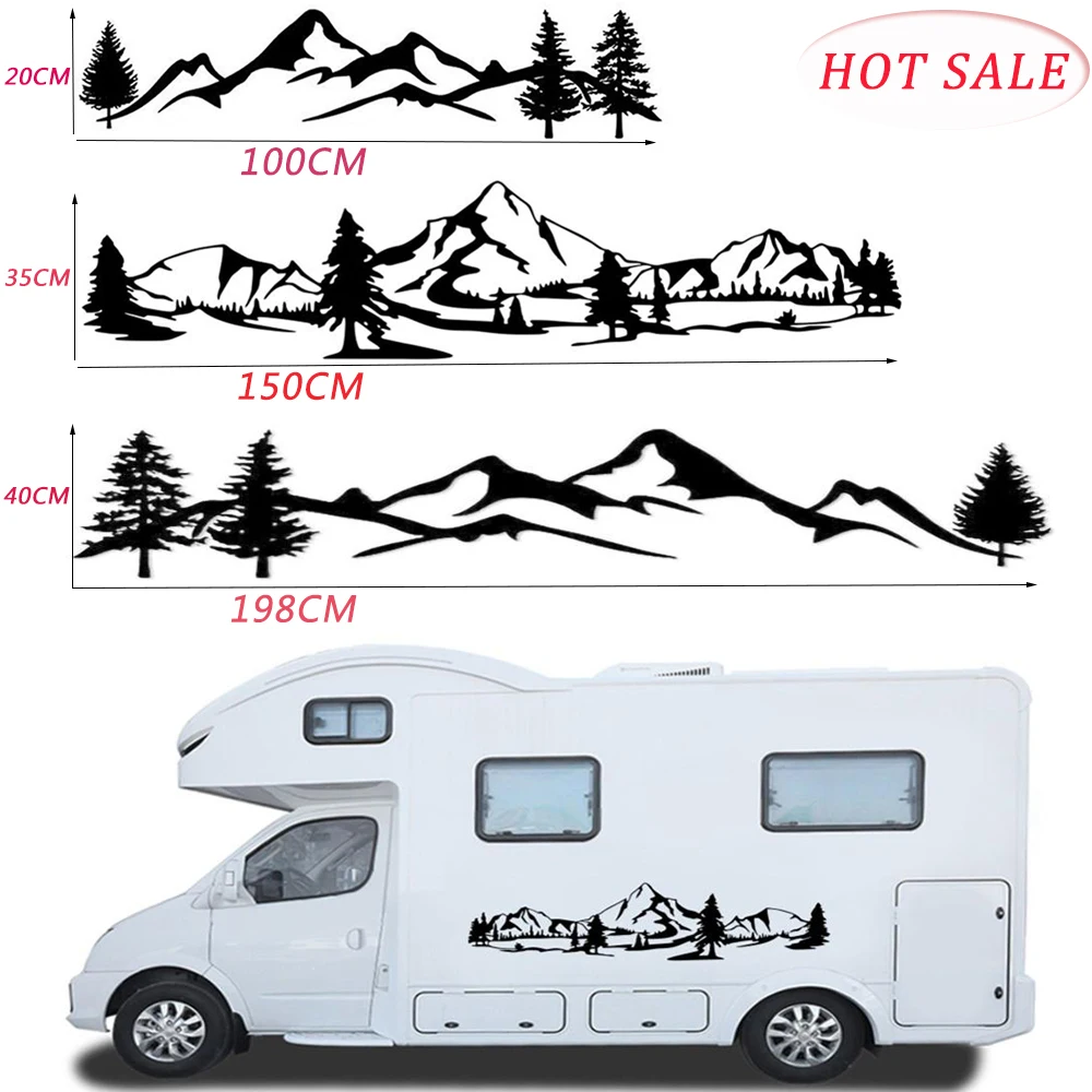 New-car-stickers-Waterproof-150cm-Tree-Mountain-Car-Decor-PET-Sticker ...