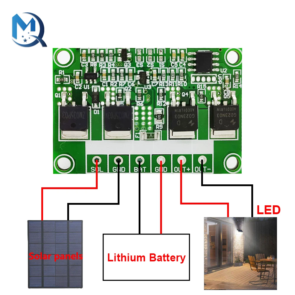 Automatic Solar Lithium Battery Charger Controller Light Module Night ...