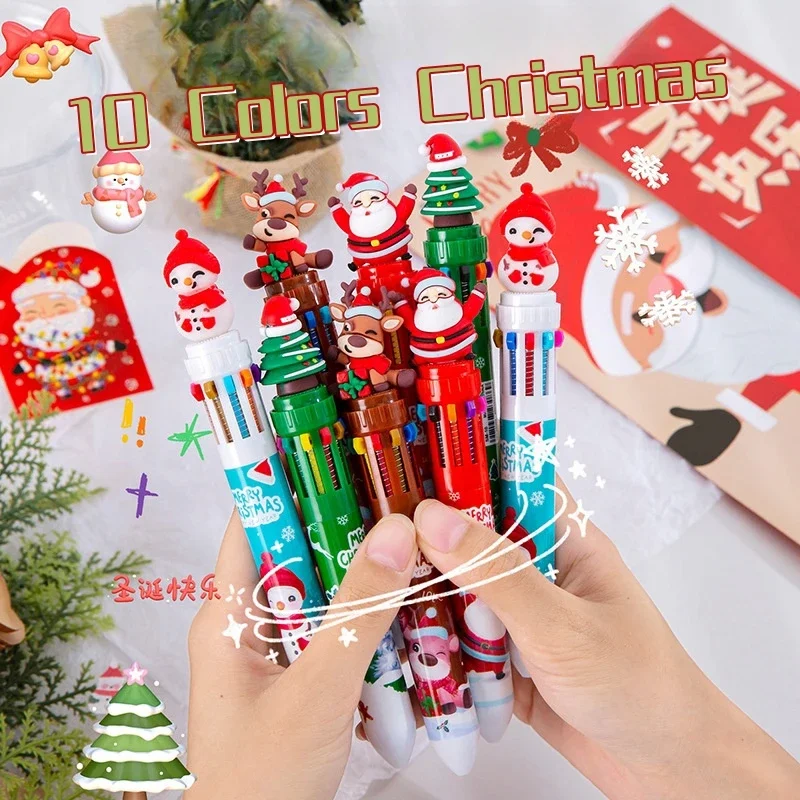 20Pcs-Lot-Cute-Kawaii-Multicolor-Ballpoint-Pen-Cartoon-Santa-Claus ...
