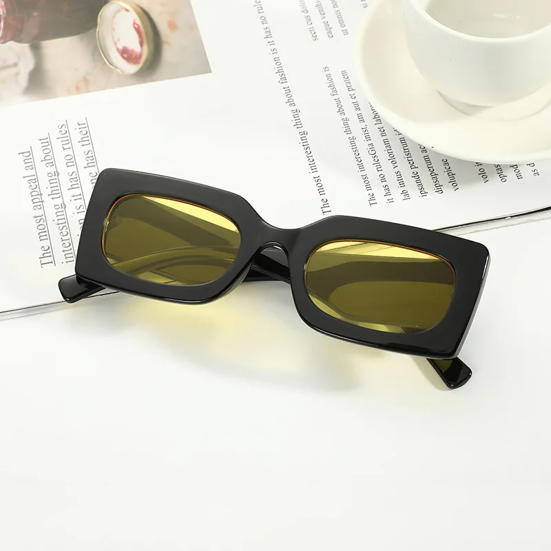 New-Popular-Fashion-Small-Rectangle-Sunglasses-Women-Retro-Leopard ...