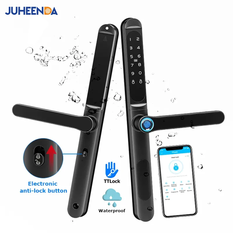 TTLock APP Fingerprint Biometric Waterproof Aluminum Smart Door Lock ...