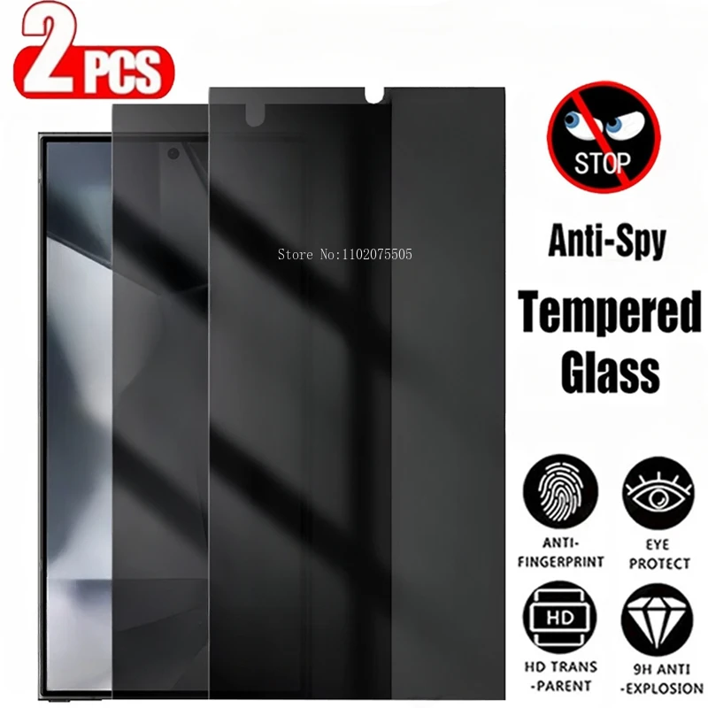 2PCS-Privacy-Tempered-Glass-For-Samsung-S24-Ultra-Anti-Spy-Screen ...