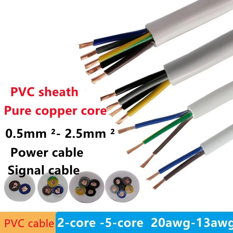 White-PVC-soft-sheath-control-cable-18AWG-20AWG-17AWG-15AWG-13AWG-2-3-4 ...