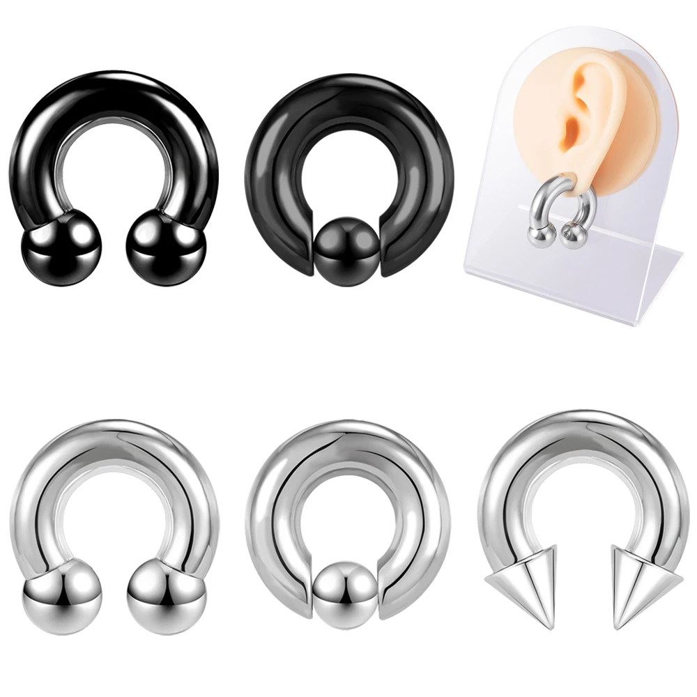 AOEDEJ-1PC-Black-BCR-Septum-Piercing-Ring-Stainless-Steel-Enlarge-Nose ...