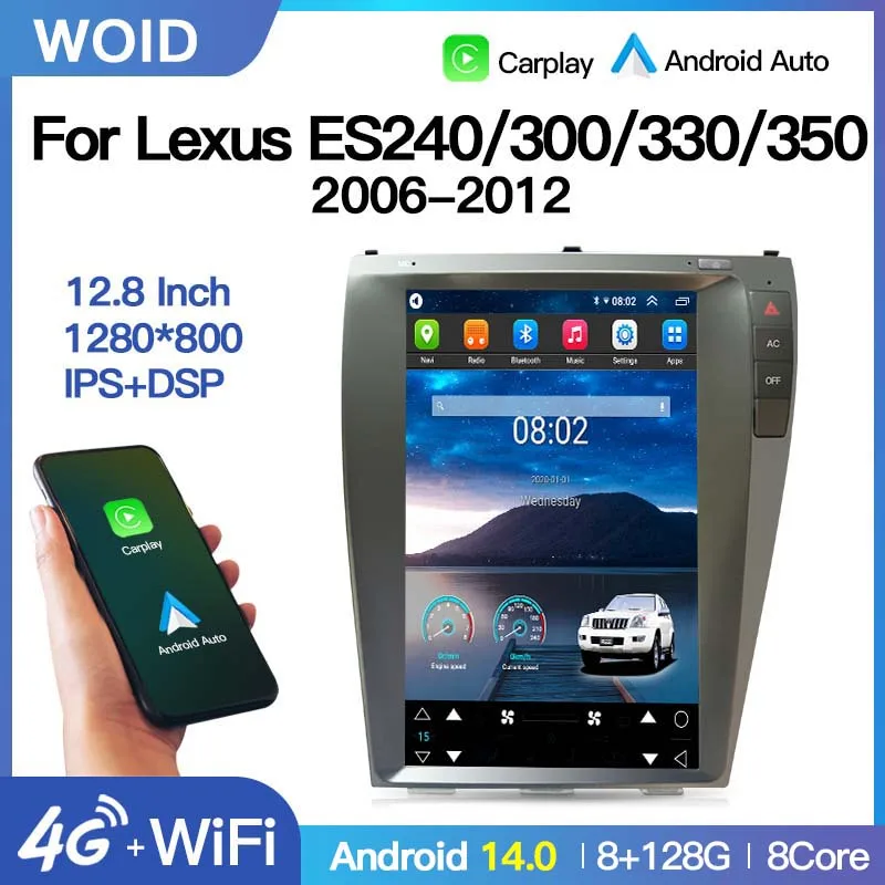 Carplay Radio Android 14 GPS Navigation Multimedia Player 12.8 ...