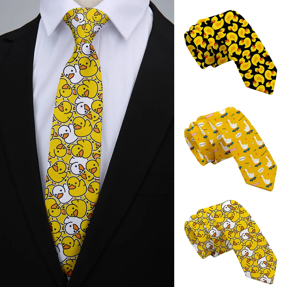 Corbata-con-estampado-de-pato-de-dibujos-animados-para-hombre-corbata ...