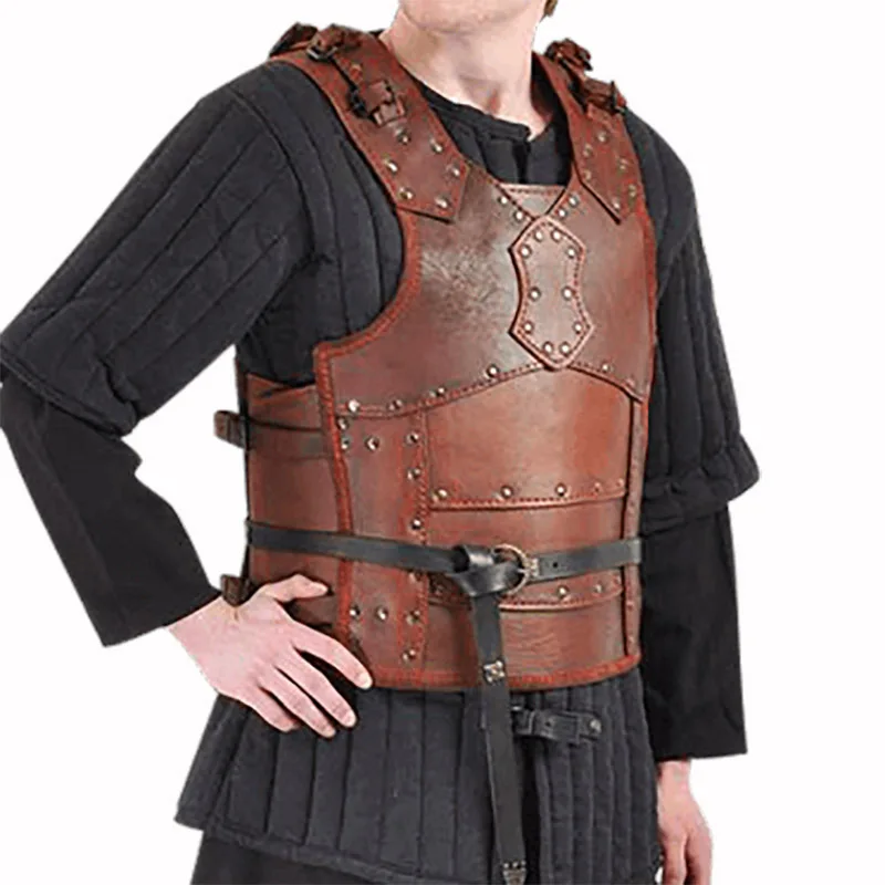 Medieval-Viking-Leather-Vest-Armor-Larp-Knight-Warrior-Costume-Men-s-Roman-Archer-Steampunk ...