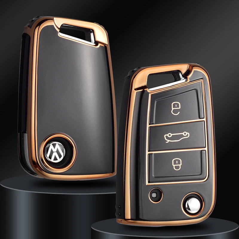 Capa chave de carro TPU para Volkswagen, Shell de cobertura completa ...