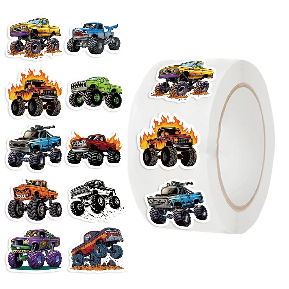 500pcs Monster Truck Stickers Roll Sticker Vinyl Stickers For Teens ...