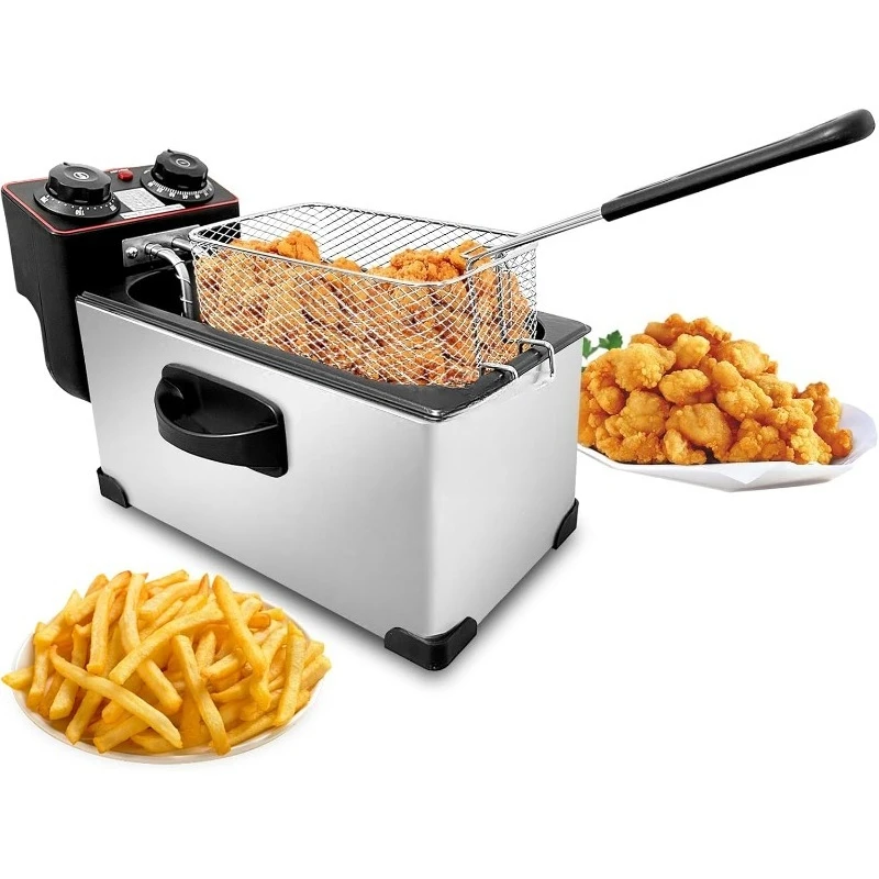 Fryer With Basket, Yangbowan 3L 1300W Small Deep Fryers For Home Use ...