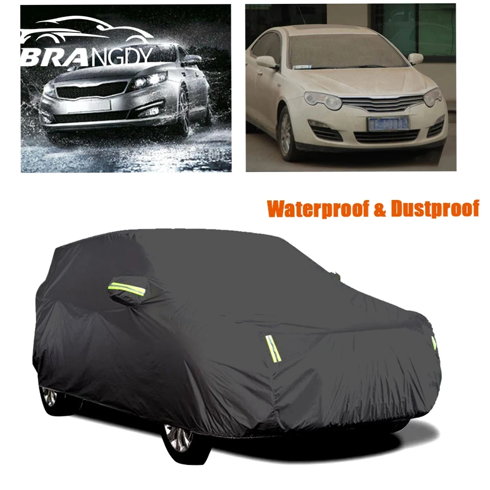 Black-Car-Cover-Full-Exterior-with-Reflective-Strip-Auto-Cover-Sunshade ...