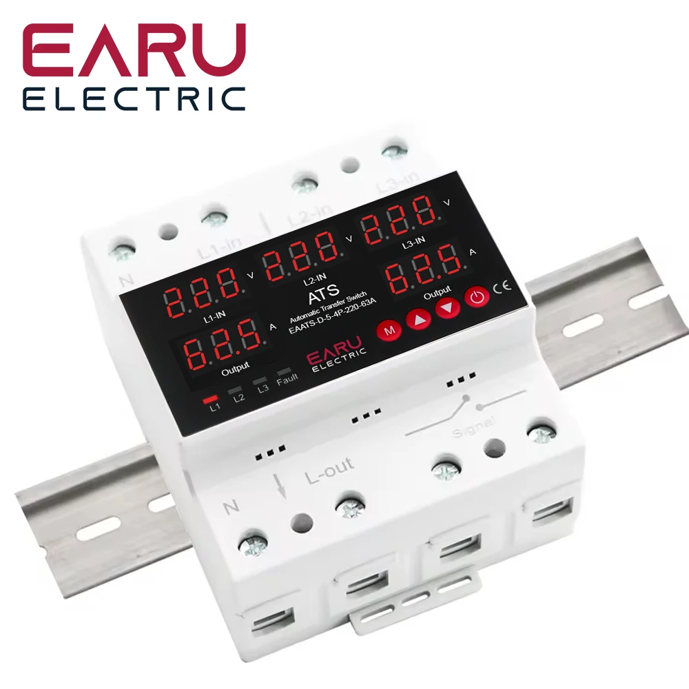 4-input 2-output ATS power switch surge and overcurrent protector with ...