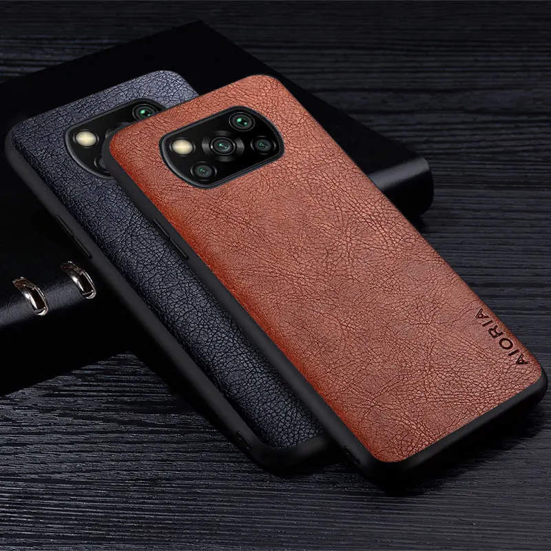 Case For Xiaomi Poco X3 GT Pro NFC Premium Retro Litchi Leather Back ...