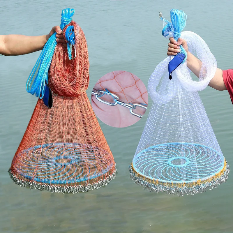 New-Steel-Chain-Fishing-Net-Small-Mesh-Hole-Hand-Cast-Fishing-Net-4-2M ...