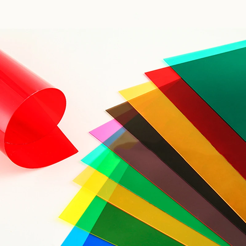 DIY-A4-Transparent-Plastic-Sheet-Colour-Acetate-PVC-Light-Filter-Gel ...