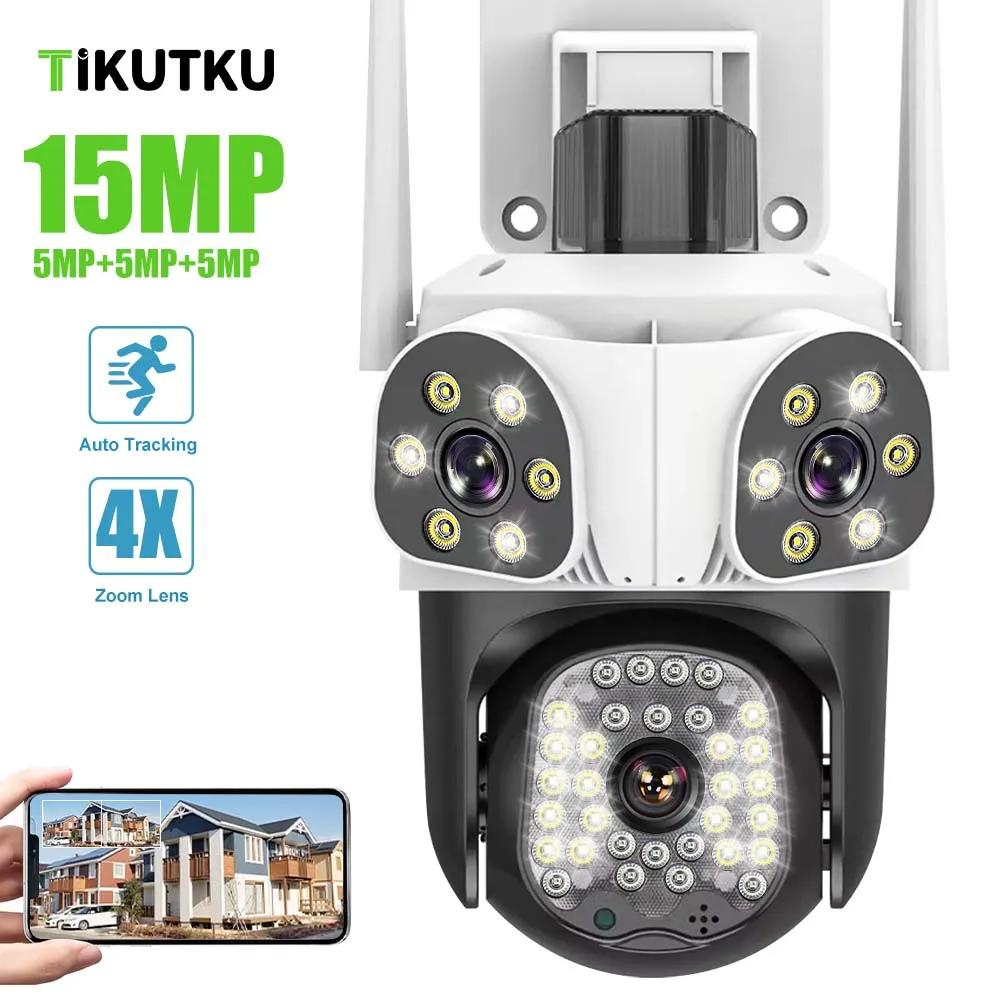 8K-15MP-Security-Camera-Three-Lens-WiFi-Wireless-4X-Zoom-Outdoor-IP-Cam ...
