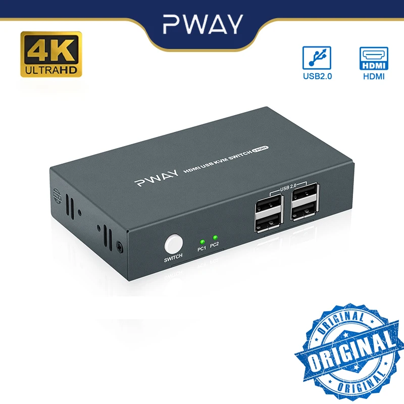 Pway Hdmi Kvm Switch 4k 3d Usb Switcher For Xiaomi Mi Box Keyboard ...