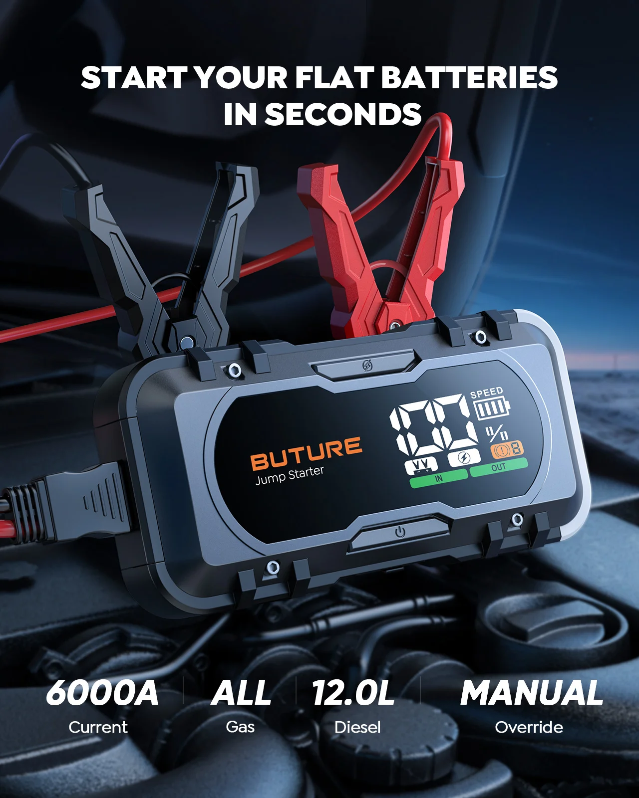 BUTURE-Power-Bank-6000A-Jump-Starter-Portable-Charger-Car-Booster-12V ...