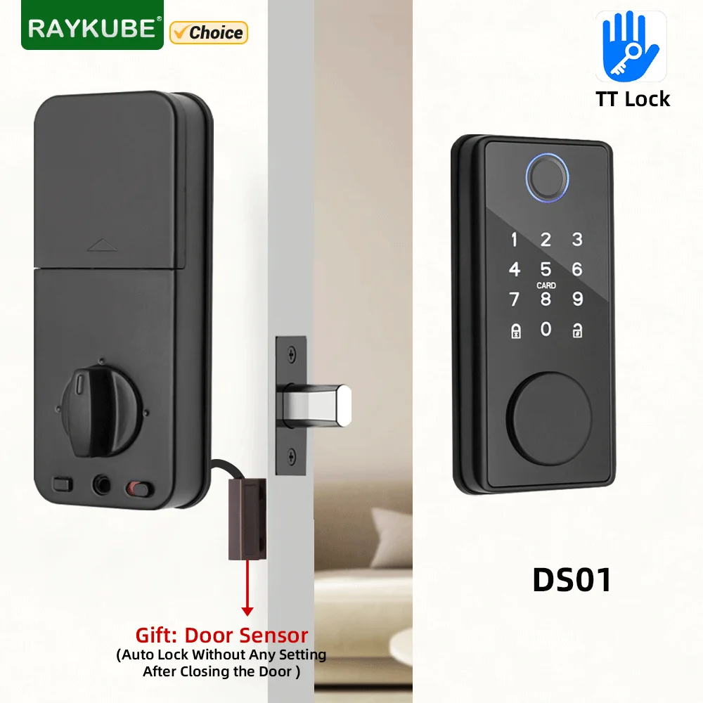 RAYKUBE-DS01-BLE-TT-Lock-Smart-Fingerprint-Deadbolt-Lock-with-Latch ...