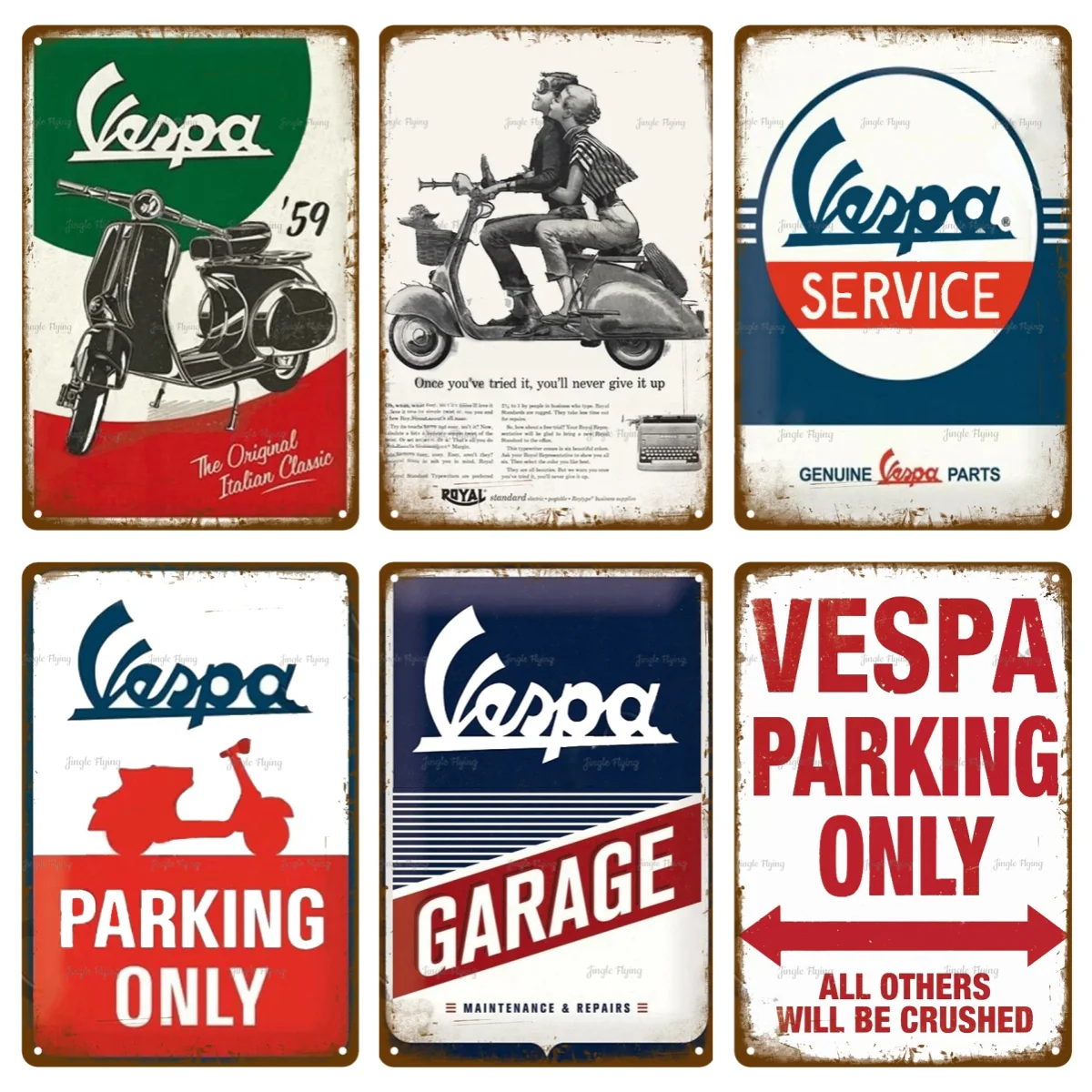 Vespa-Parking-Only-Garage-Tin-Sign-Vintage-Metal-Wall-Signs-Decor-Rust ...
