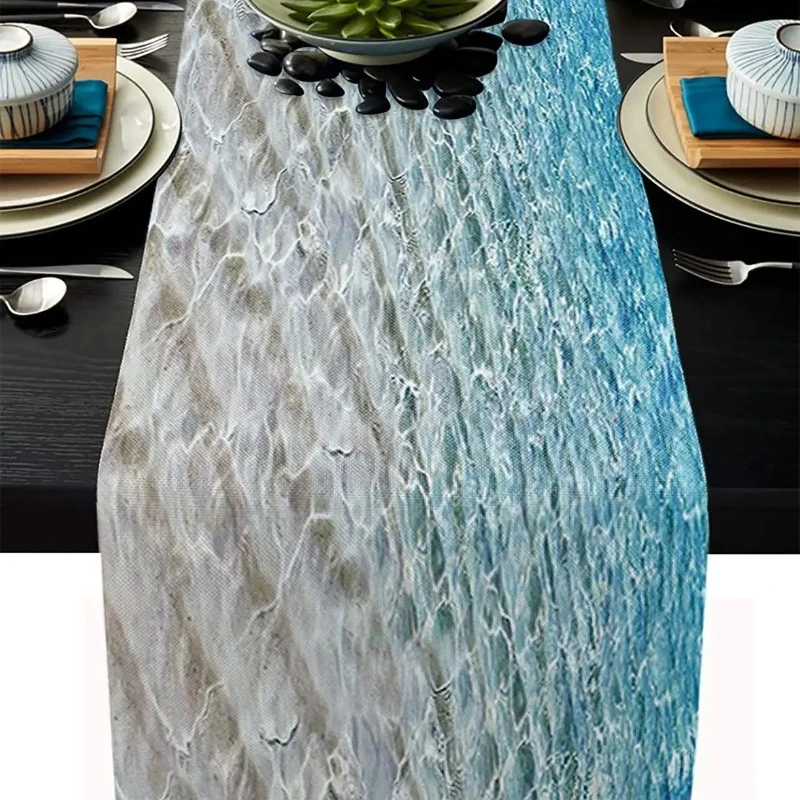 73x13 Inch Ocean Beach Sea Water Table Runner Summer Table Runners for ...