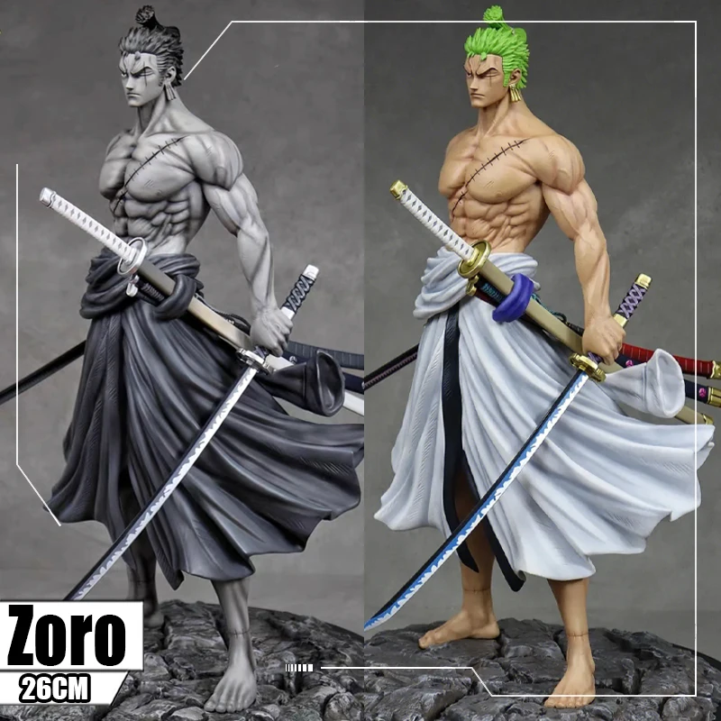 26cm-Anime-One-Piece-Roronoa-Zoro-Figure-Three-Knife-Zoro-PVC-GK-Statue ...